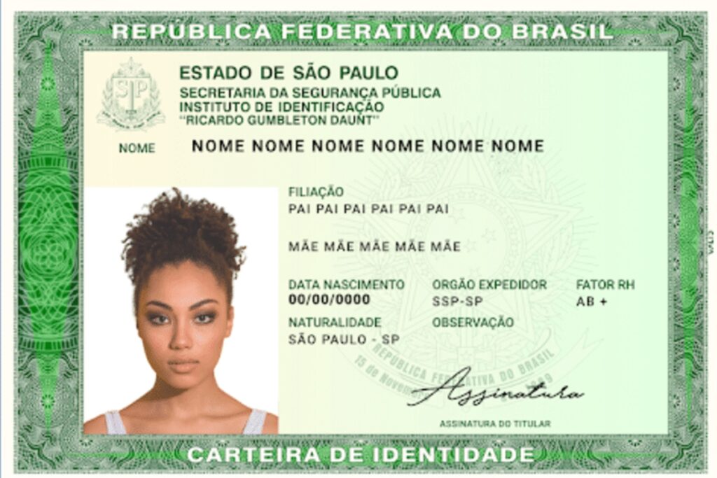 Onde fica a data de emissão do RG?